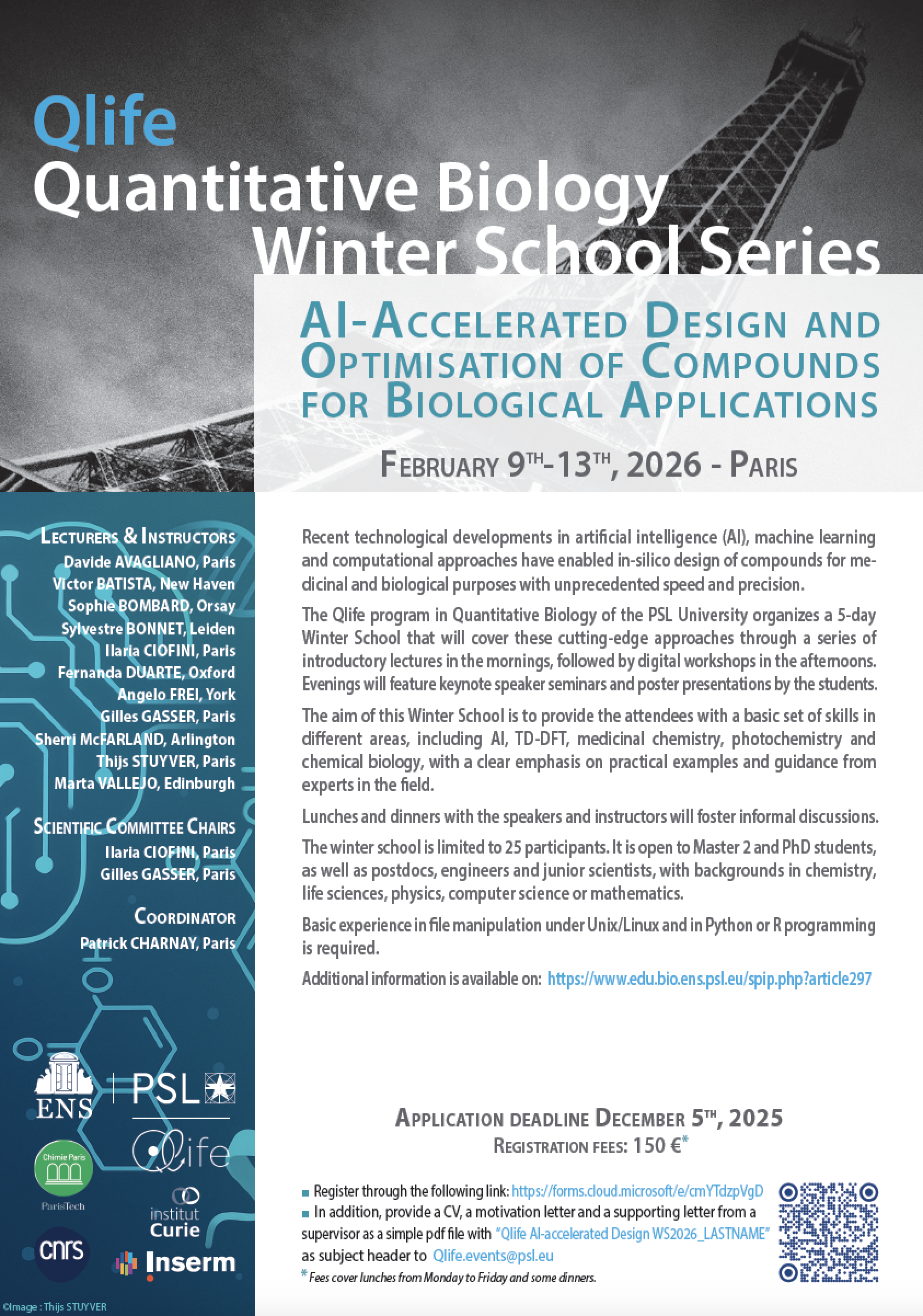 Qlife Quantitative Biology Winter School "AI-Accelerated Design and ...